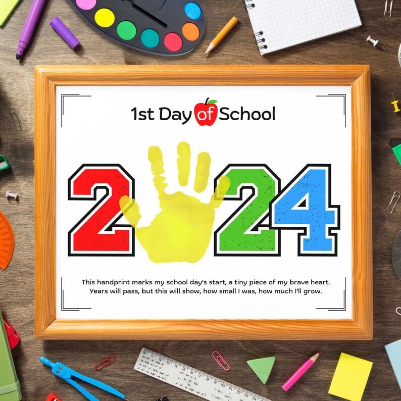 First Day of School Handprint Art, Back to School Handprint, First Day ...