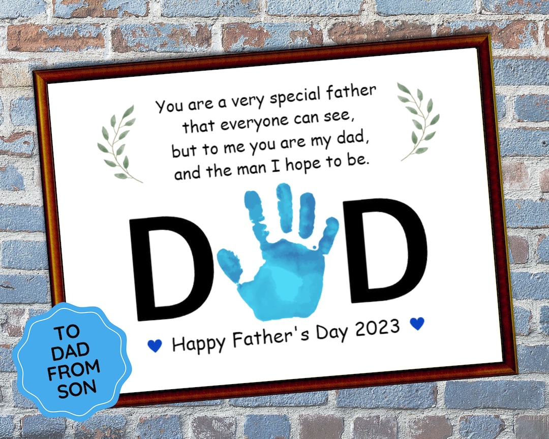 Father's Day Printable Handprint Art Craft Baby Toddler - Etsy