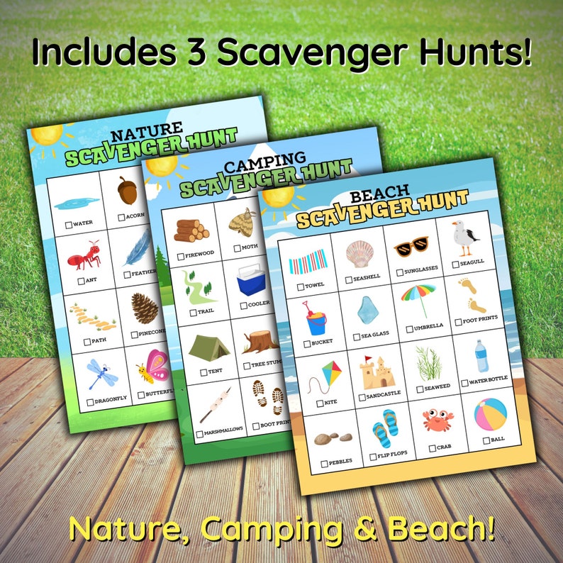 Scavenger Hunt for Kids, Nature Scavenger Hunt, Beach Scavenger Hunt ...