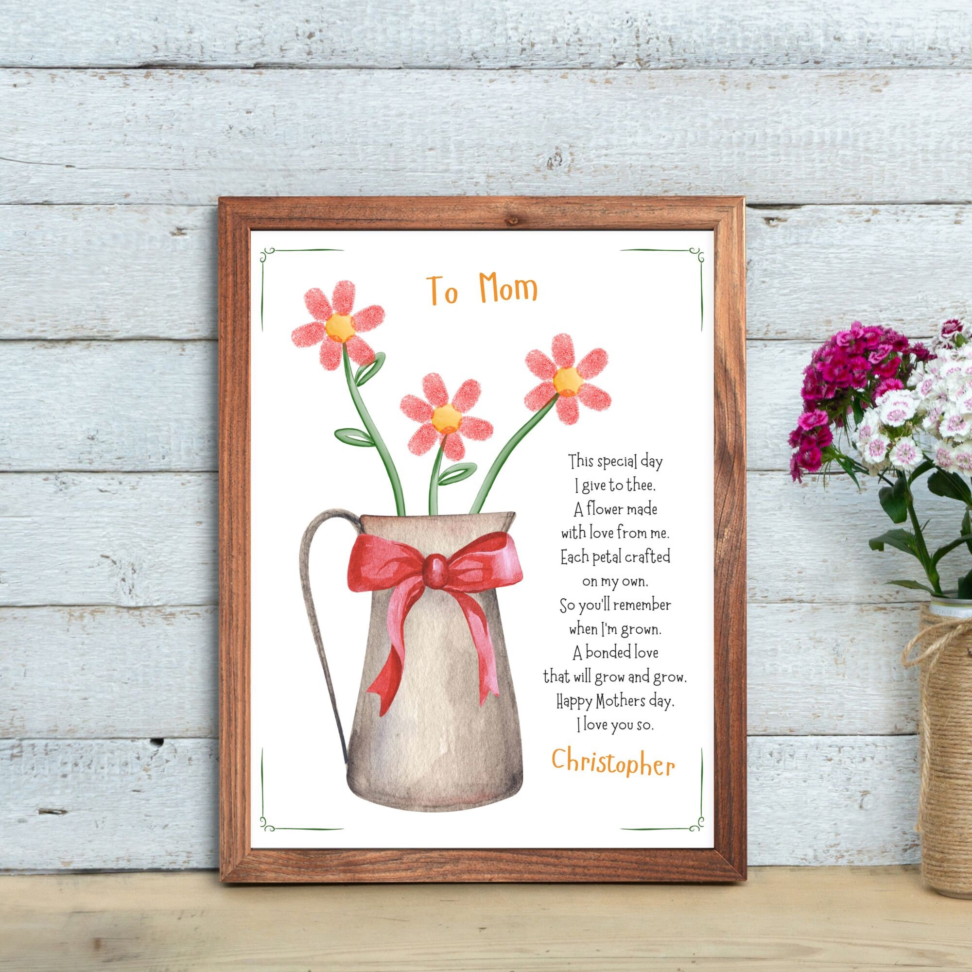 Mothers Day Handprint Craft for Toddlers, Mothers Day Craft, Mom Poem ...