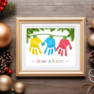 Christmas Handprint Art, Christmas Lights Craft, Holiday Lights ...