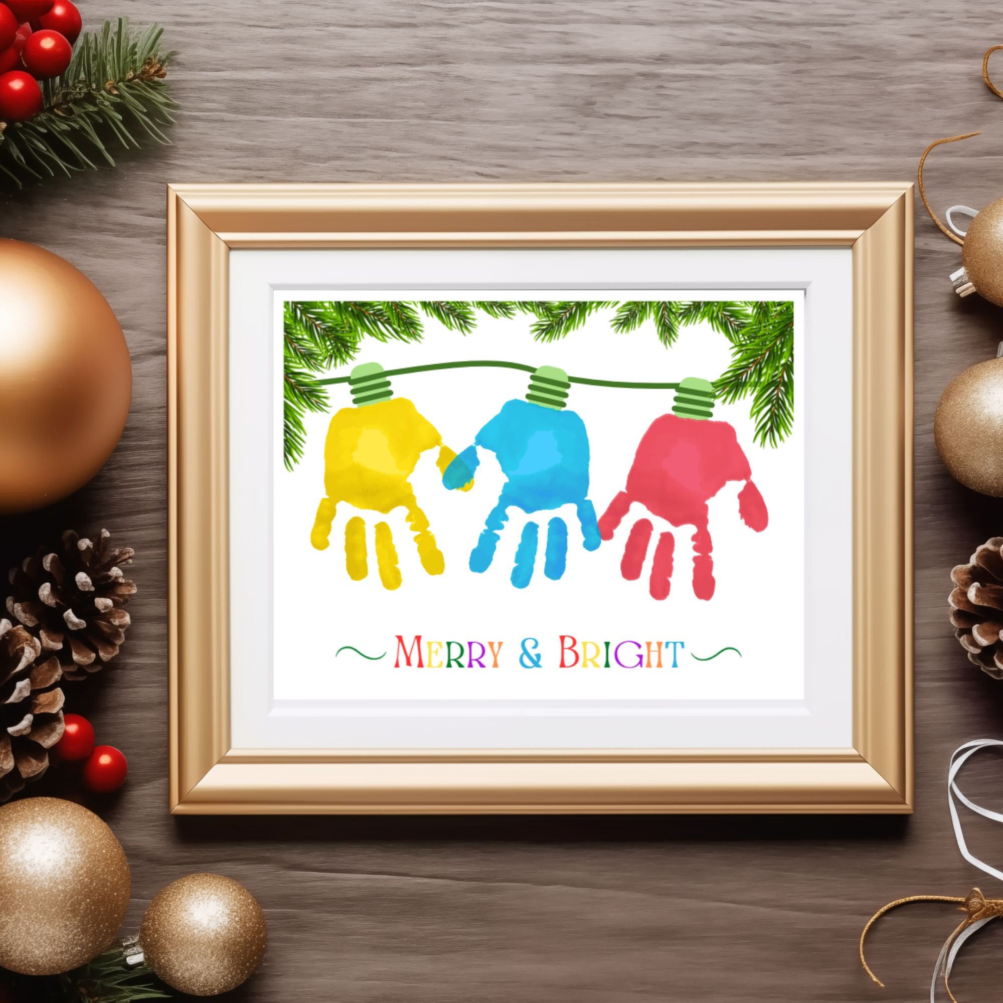 Christmas Handprint Art, Christmas Lights Craft, Holiday Lights ...