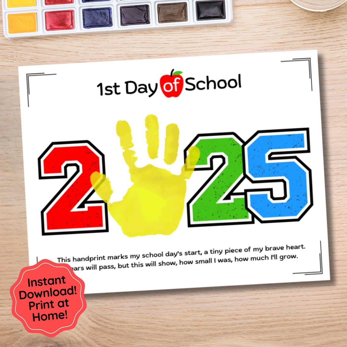 First Day of School Handprint Art, Back to School Handprint, First Day ...