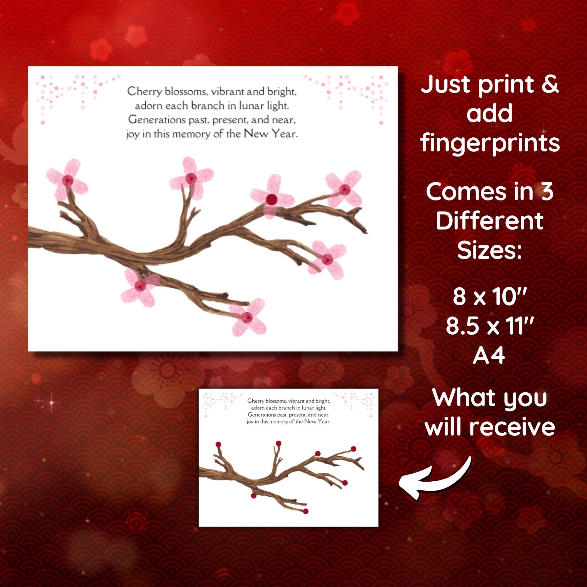 Chinese New Year Handprint Art, Lunar New Year Fingerprint Craft ...