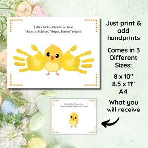 Easter Handprint Art for Kids, Baby Chick Handprint Craft, Preschool ...