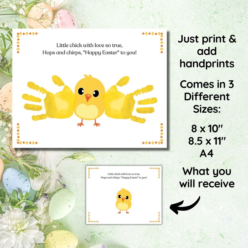 Easter Handprint Art for Kids, Baby Chick Handprint Craft, Preschool ...