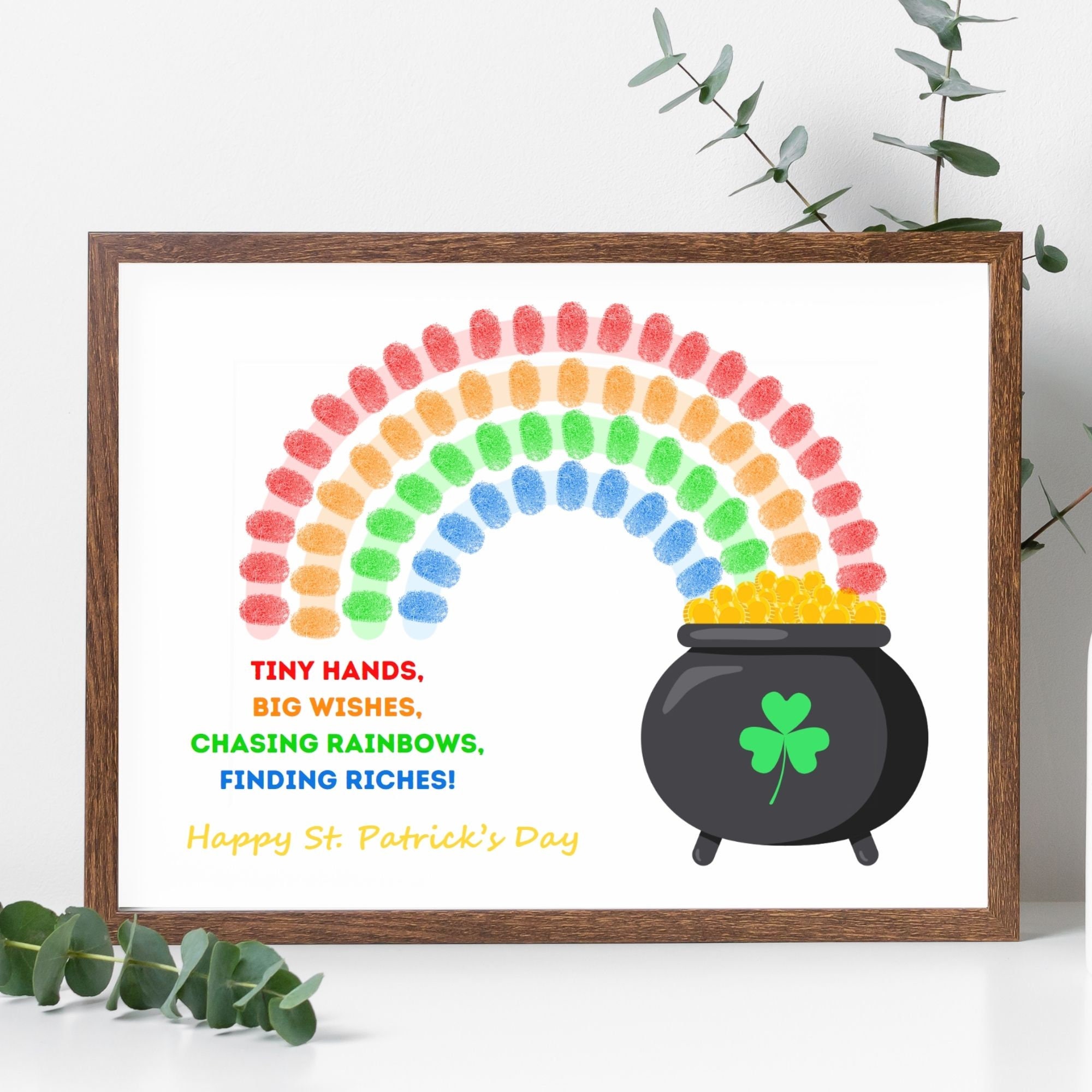 St Patricks Day Fingerprint Craft for Toddlers, Handprint Art Daycare ...