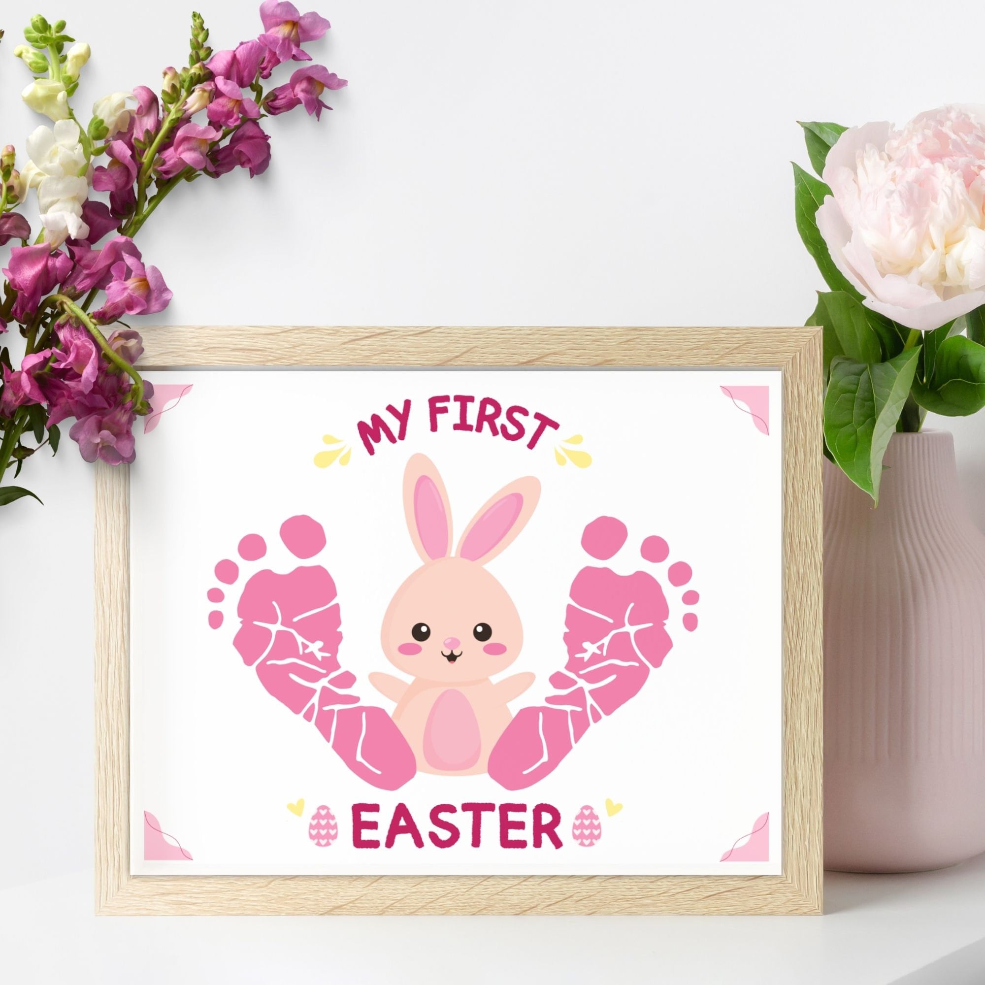Baby's Footprint Art My First Easter Craft, Baby Keepsake Handprint ...