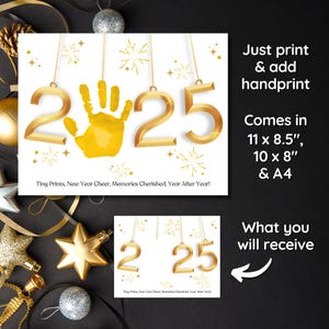 New Years 2025 Handprint Art, Happy New Years 2025 Handprint Footprint ...