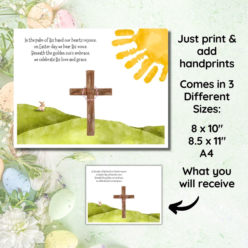 Easter Handprint Art for Kids, Religious Handprint Craft, Christian ...