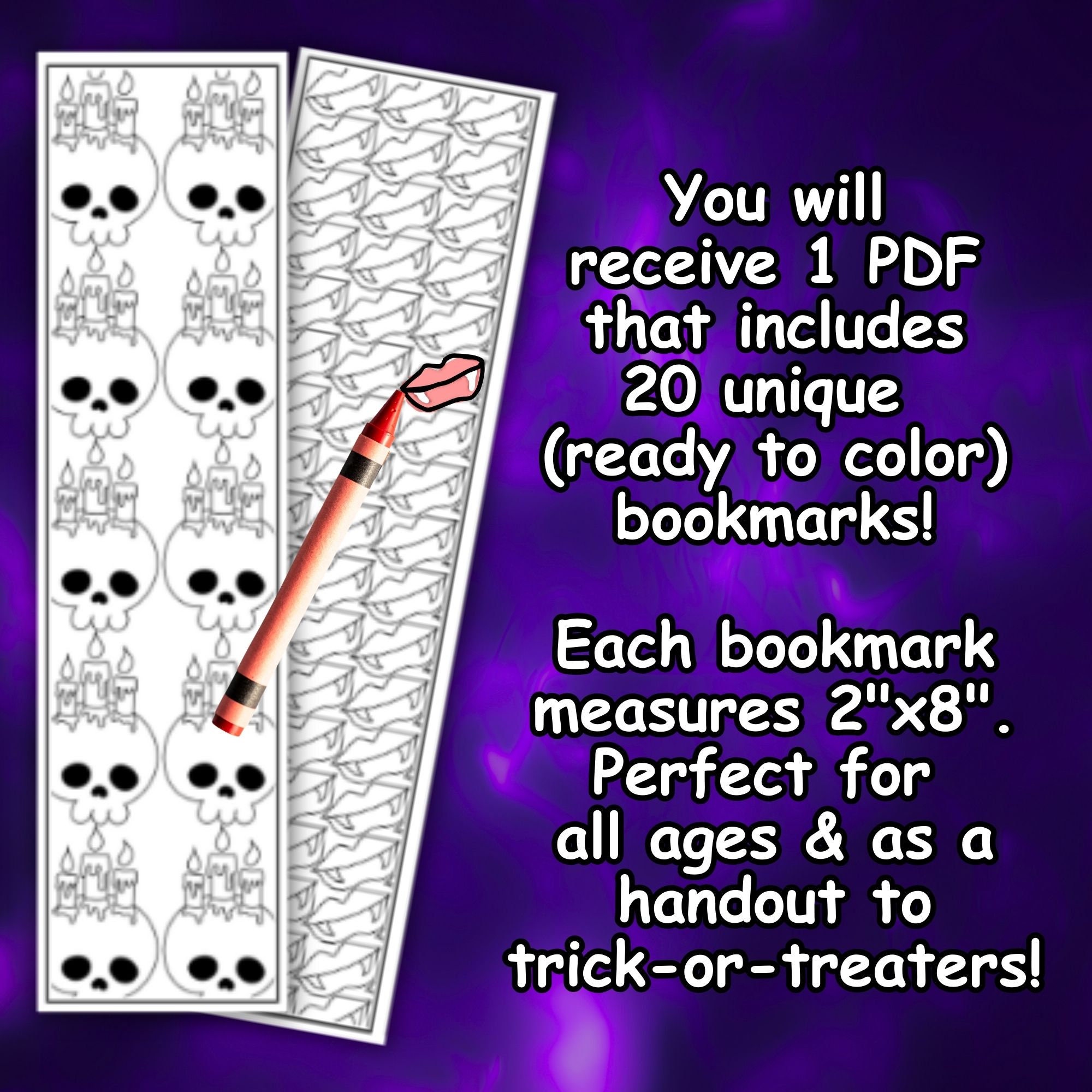 Halloween Bookmarks Coloring Bookmarks Halloween Activity - Etsy