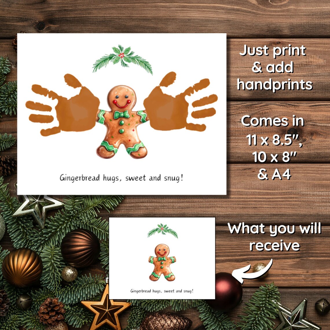 Christmas Handprint Art, Gingerbread Handprint Craft, Christmas ...
