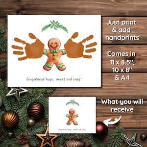 Christmas Handprint Art, Gingerbread Handprint Craft, Christmas ...