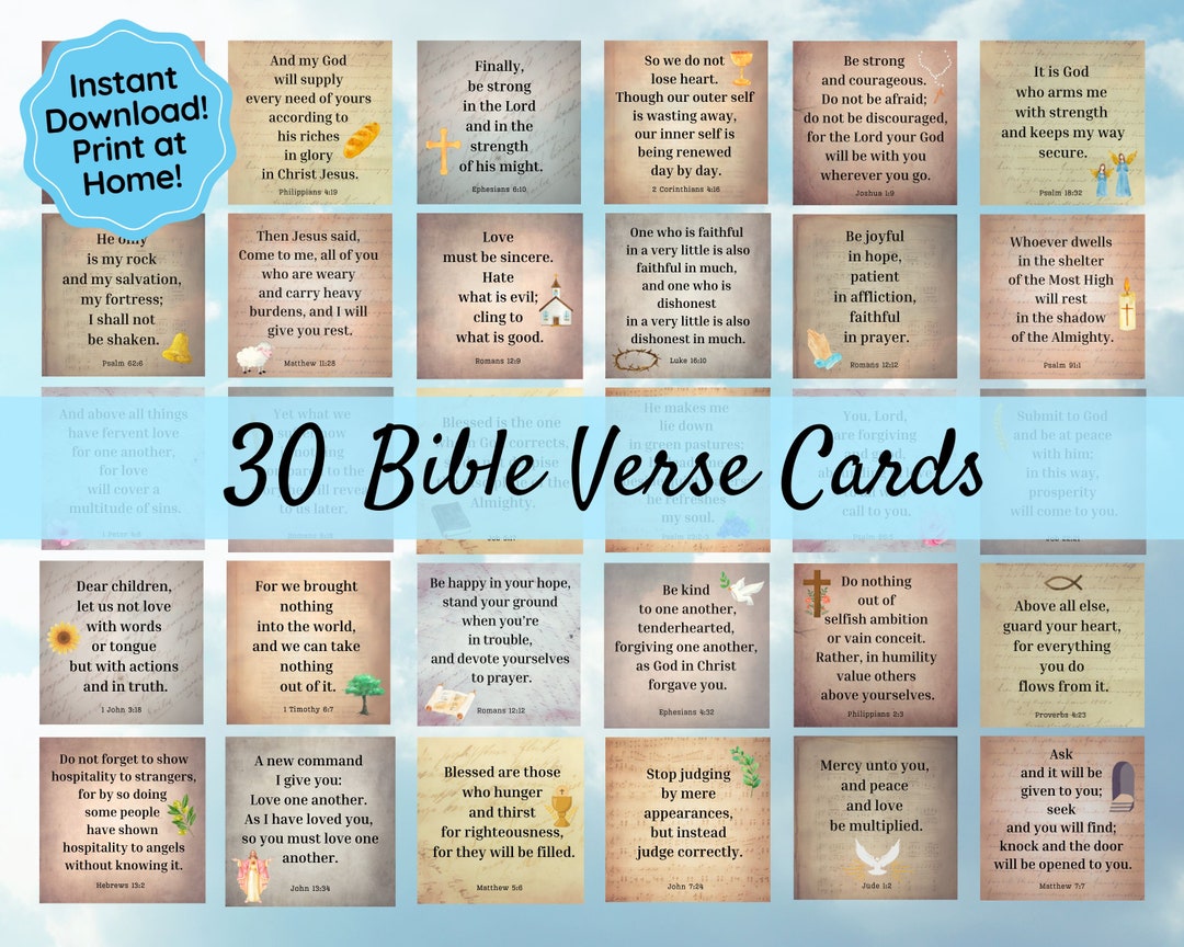 Bible Verse Cards, Prayer Cards, Scripture Cards, Bible Journaling ...