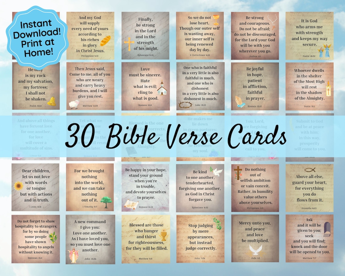 Bible Verse Cards Prayer Cards Scripture Cards Bible - Etsy