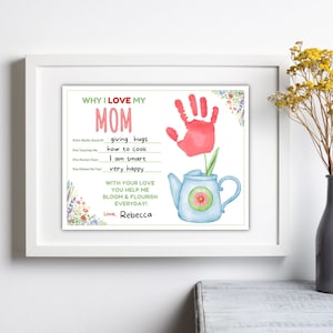 Mothers Day Craft Handprint Art, Why I Love Mom Handprint Craft ...