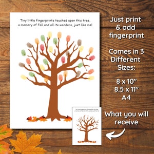 Fall Tree Handprint Craft, Fingerprint Craft, Fall Poem, Preschool ...