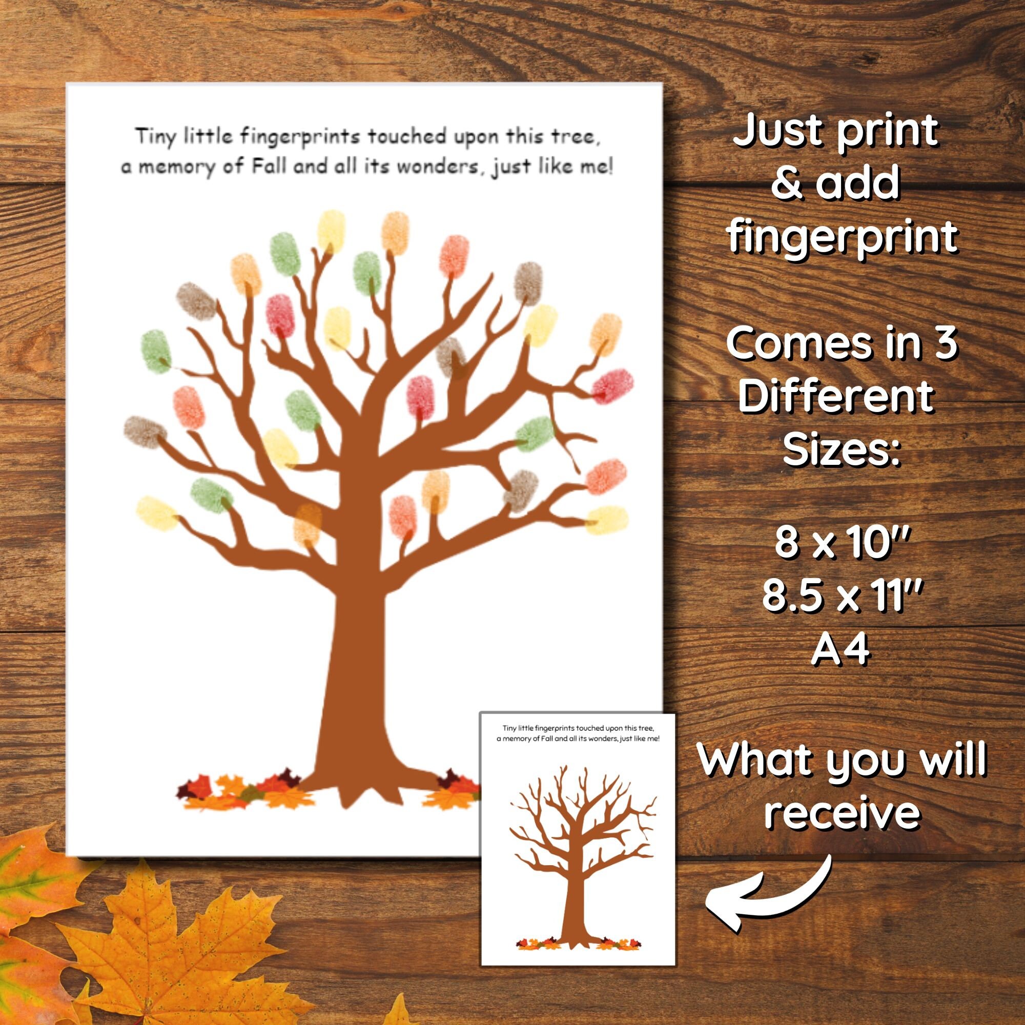 Fall Tree Handprint Craft Fingerprint Craft Fall Poem - Etsy UK