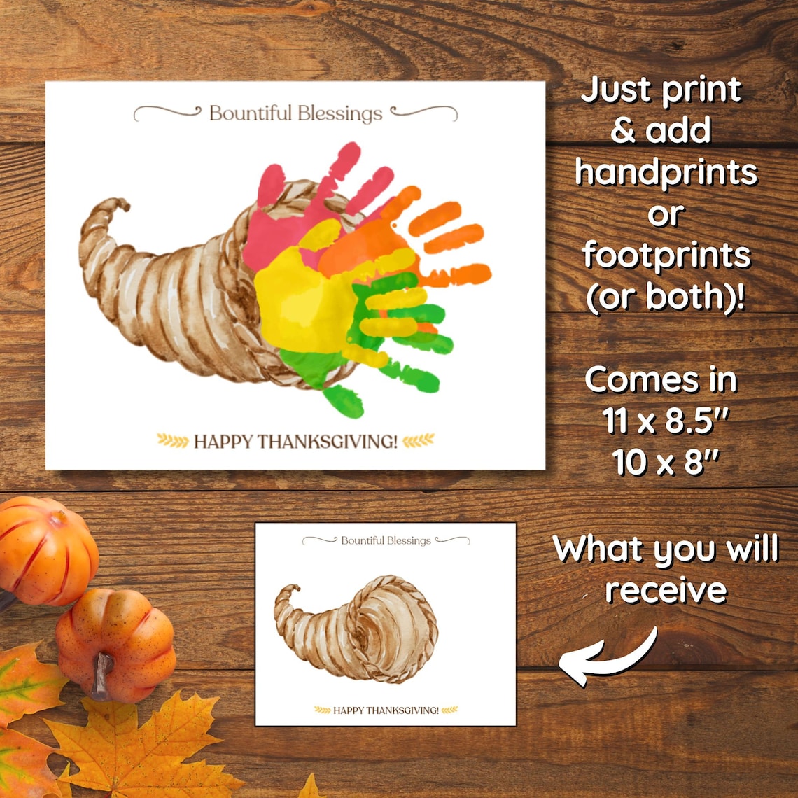 Thanksgiving Handprint Craft for Kids, Preschool Handprint Art Thankful ...