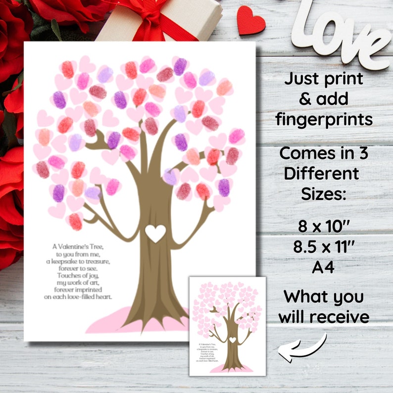 Valentines Day Handprint Art Fingerprint Art Keepsake, Toddler ...