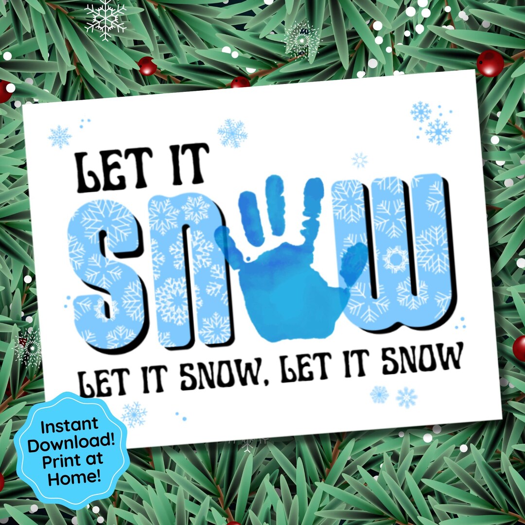 Winter Handprint Art, Let It Snow Handprint Craft, Christmas Activity ...