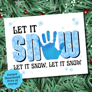 Winter Handprint Art, Let It Snow Handprint Craft, Christmas Activity ...