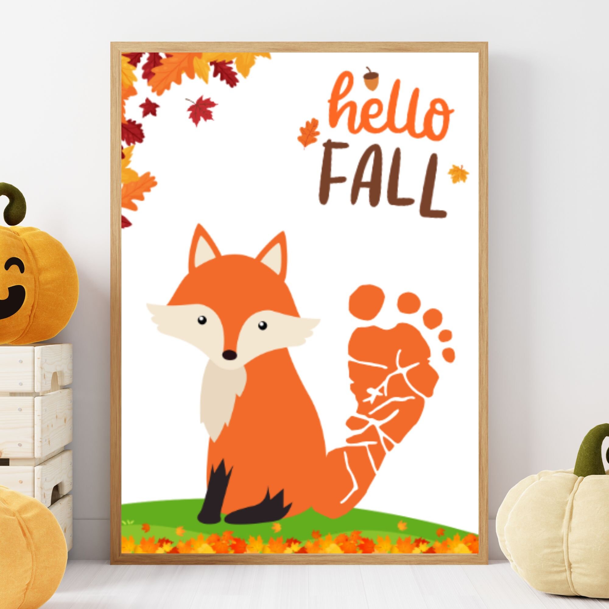 Hello Fall Footprint Craft, Handprint Art, Preschool Crafts, Baby ...