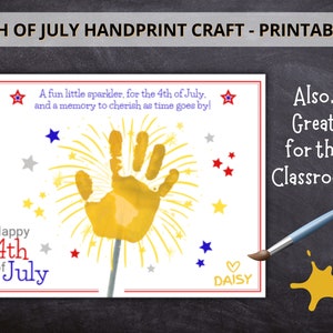 4th of July Handprint Craft, Fourth of July Sparkler Handprint Art ...