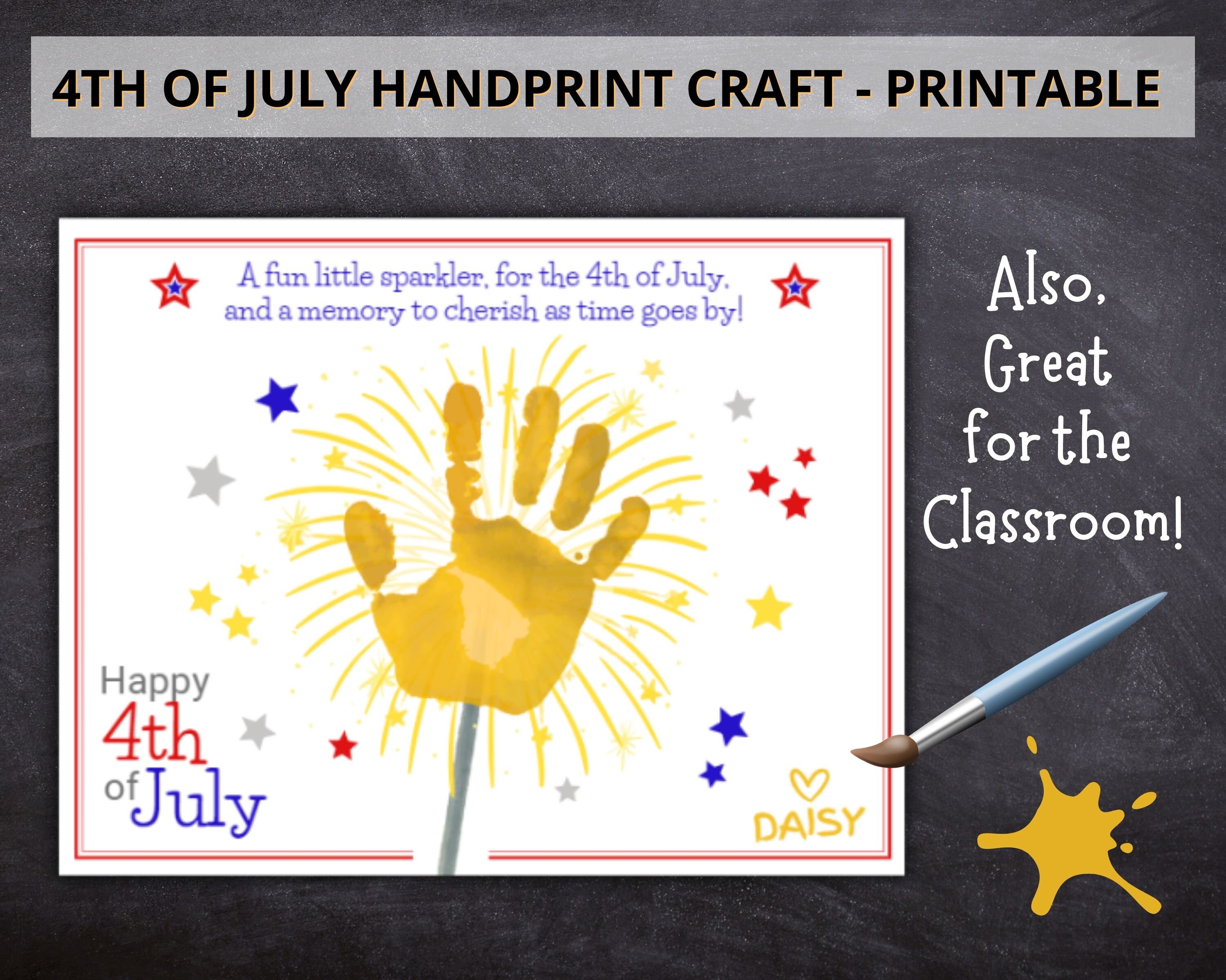 4th of July Handprint Craft, Fourth of July Sparkler Handprint Art ...