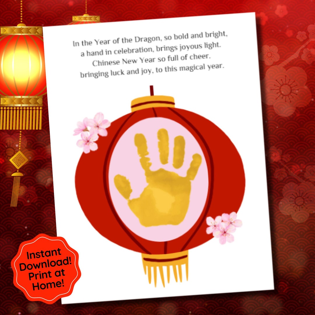 Chinese New Year Lantern Handprint Art, Preschool Craft, Toddler Craft ...