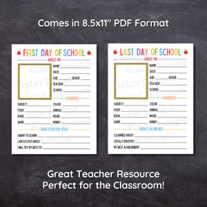First Day of School Printable Worksheet, Back to School All About Me ...