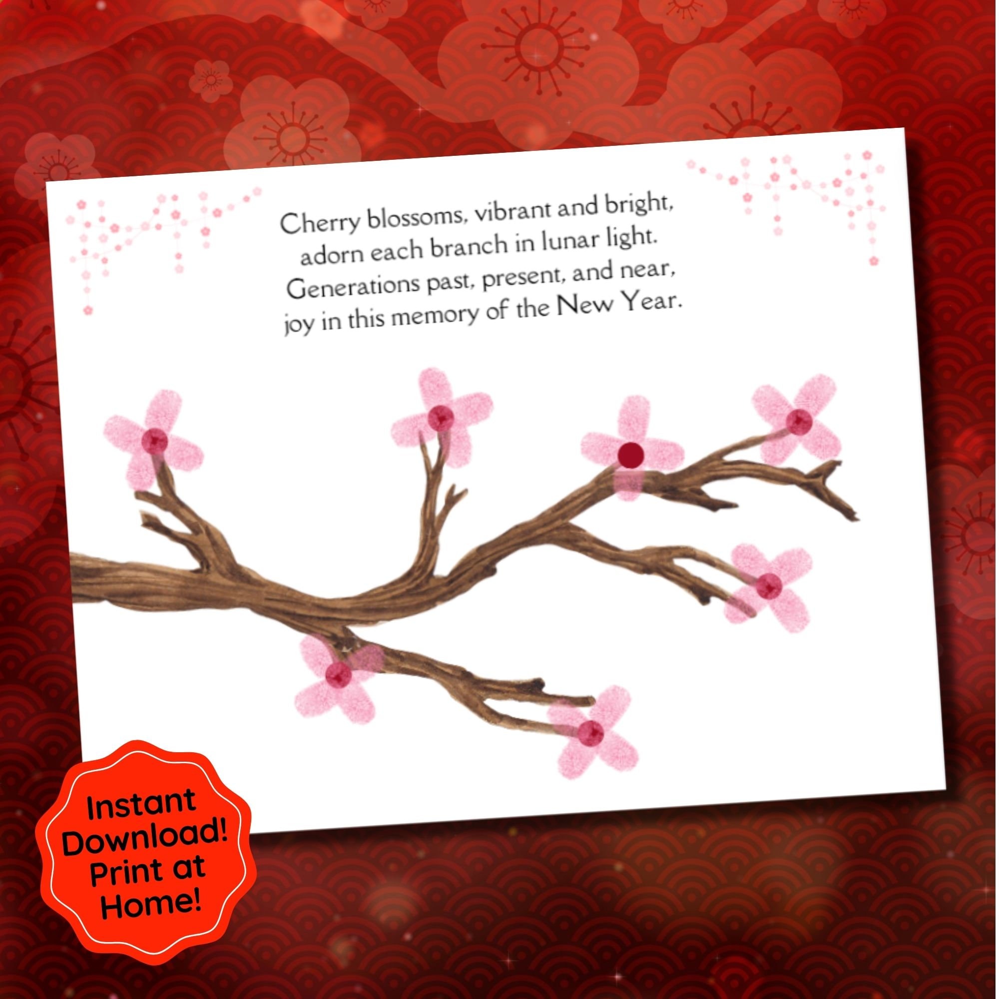 Chinese New Year Handprint Art, Lunar New Year Fingerprint Craft ...