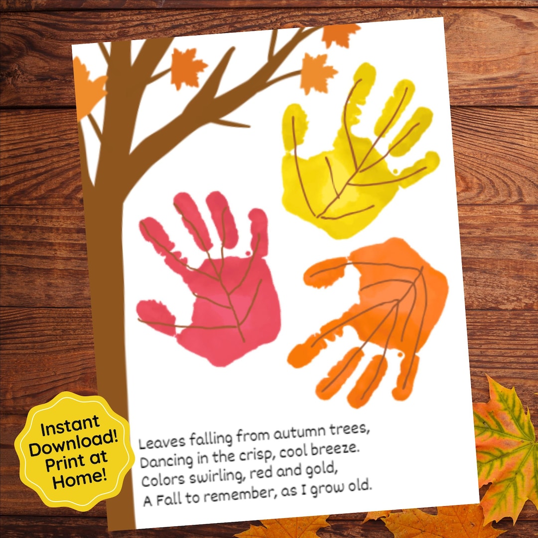 Falling Leaves Handprint Art, Preschool Crafts, Thanksgiving Crafts ...