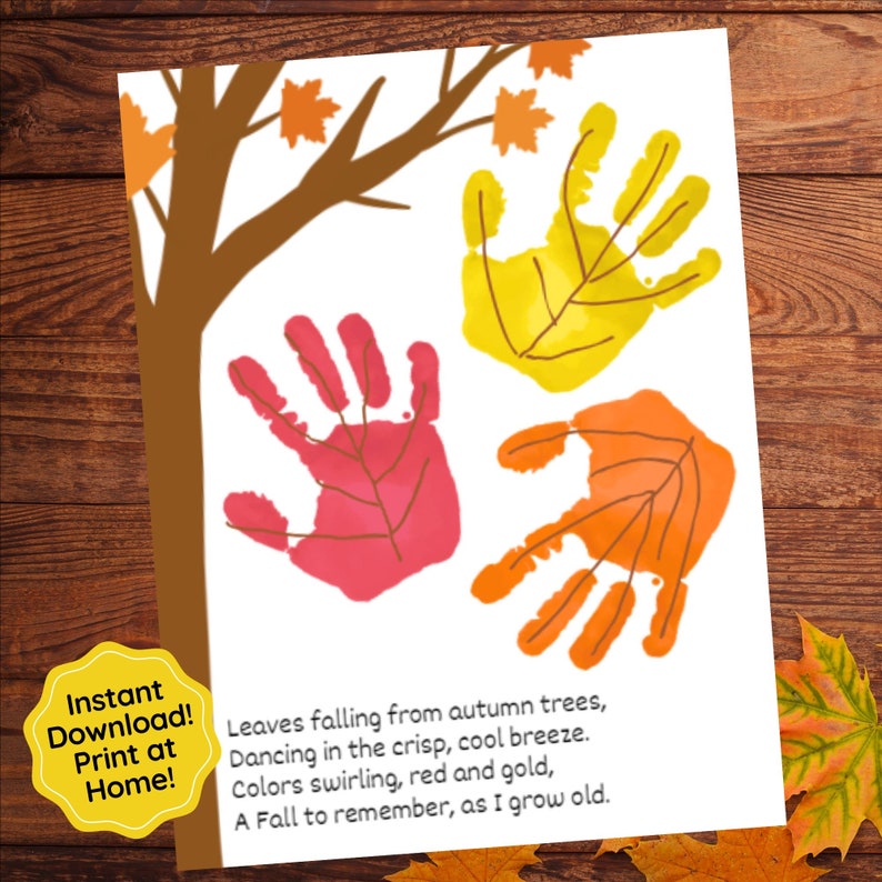 Falling Leaves Handprint Art, Preschool Crafts, Thanksgiving Crafts ...