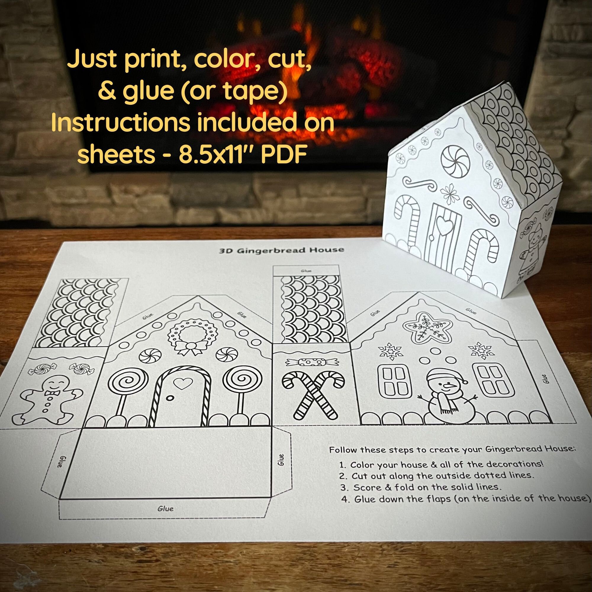 Gingerbread House Printable, Gingerbread Man Christmas House, Paper ...