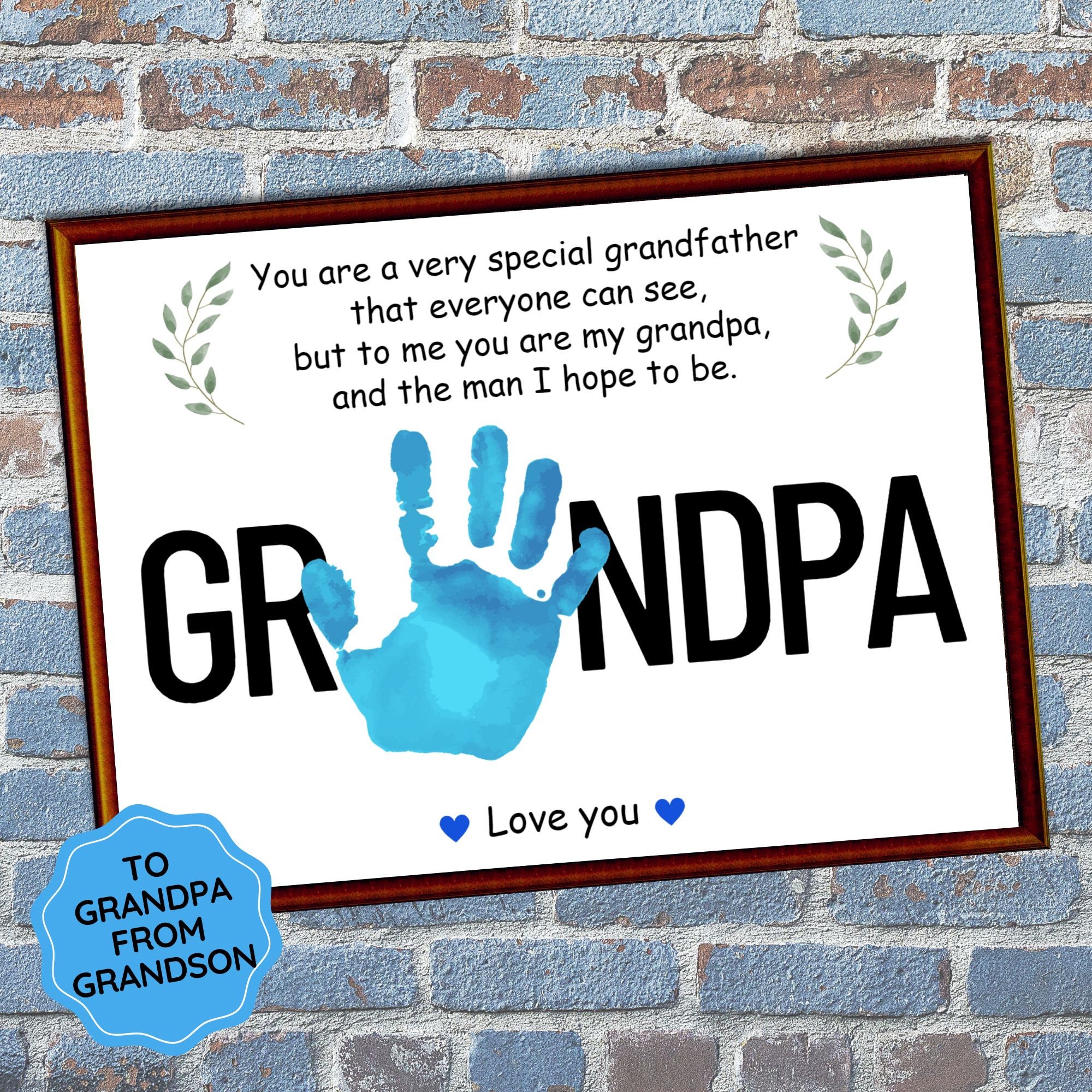 Father's Day Printable for Grandpa From Grandson, Grandpa Handprint ...