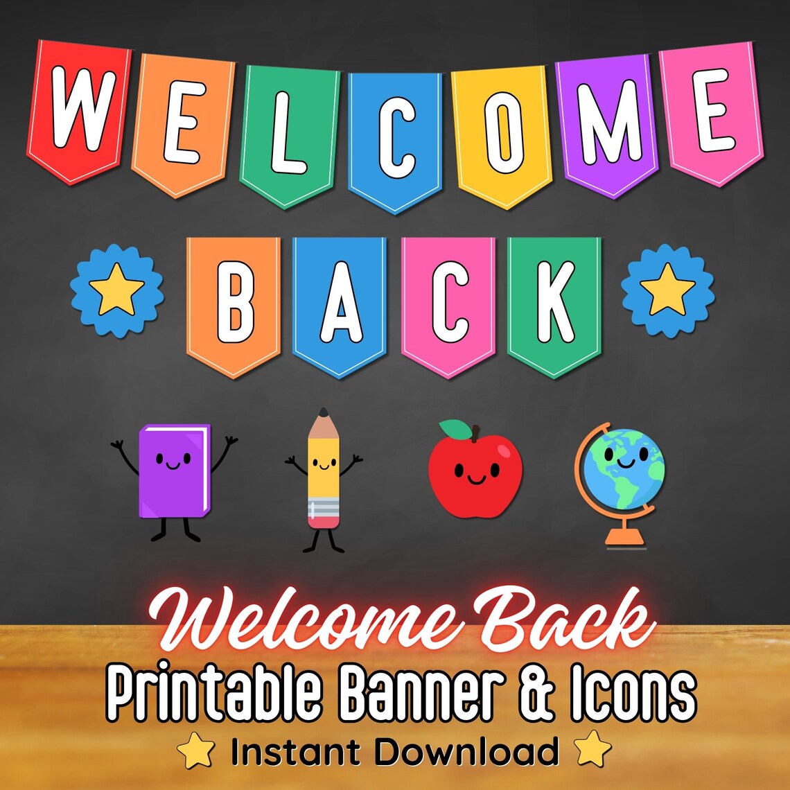 Welcome Back Printable Banner, Back to School Bunting, Classroom ...