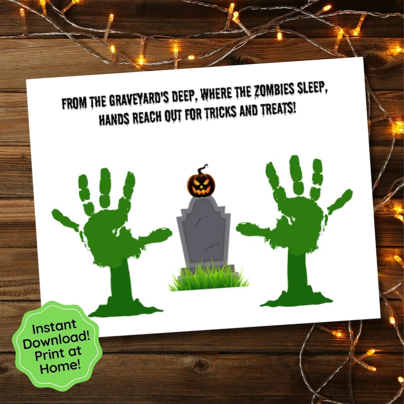Halloween Handprint Craft for Kids, Zombie Craft, Toddler Activity ...