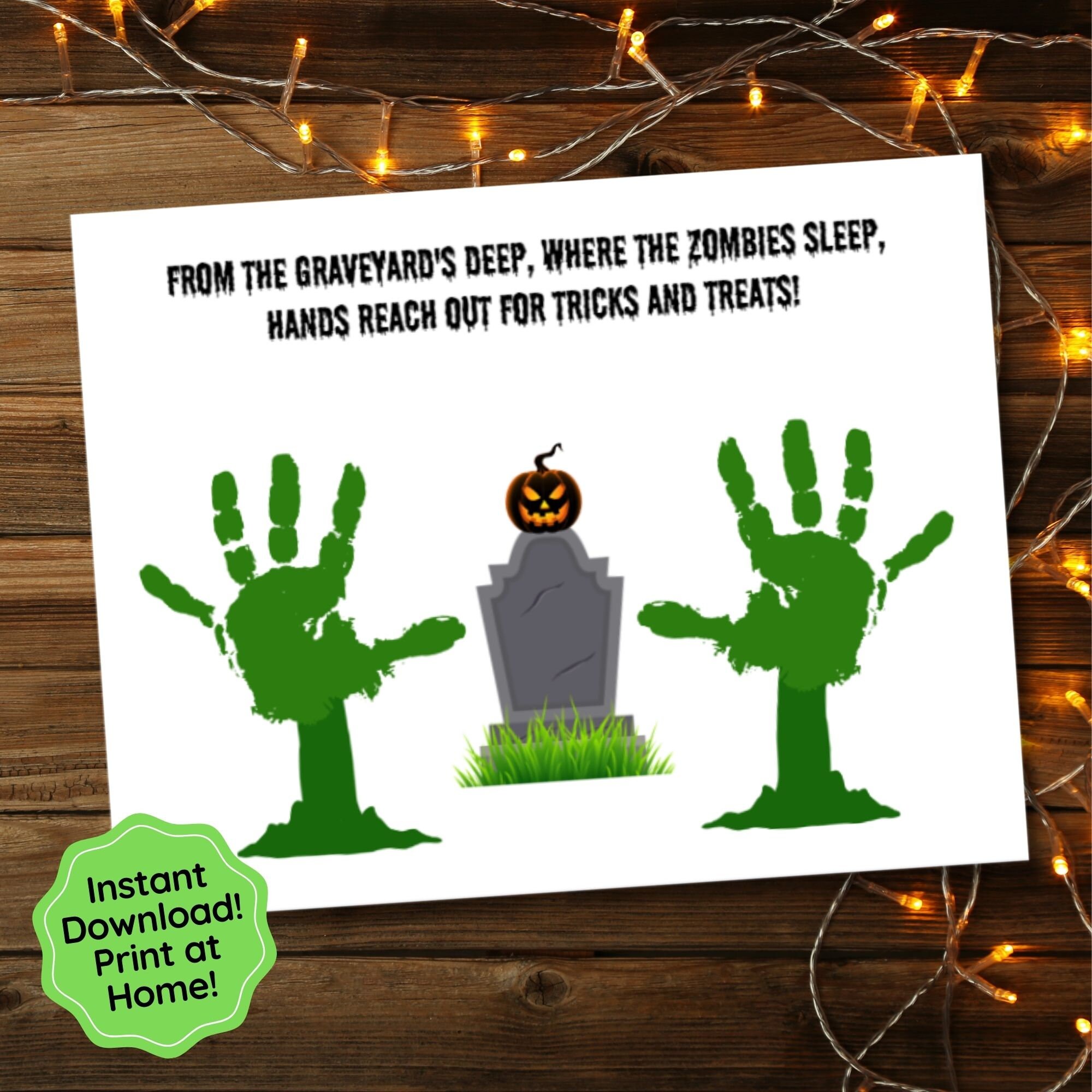 Halloween Handprint Craft for Kids, Zombie Craft, Toddler Activity ...