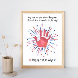 4th of July Firework Handprint Art, Fourth of July Craft, Classroom ...