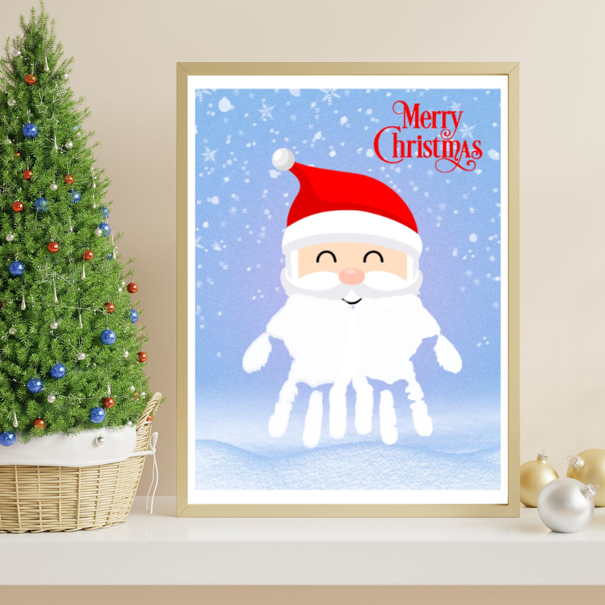 Christmas Handprint Art, Santa's Beard Handprint Craft, Preschool ...