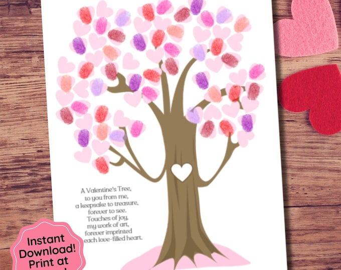 PRINTABLE Valentines Day Handprint Art Craft Project, Keepsake Art ...