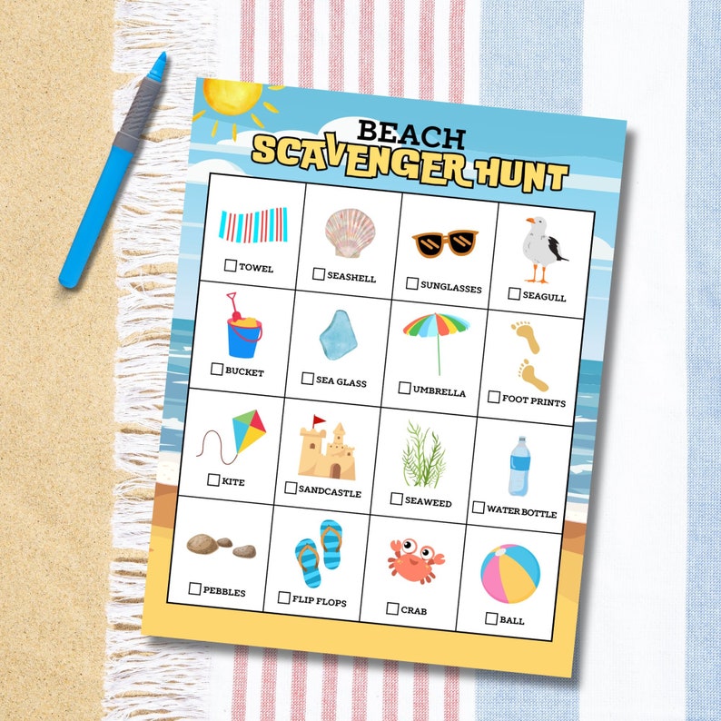 Scavenger Hunt for Kids, Nature Scavenger Hunt, Beach Scavenger Hunt ...