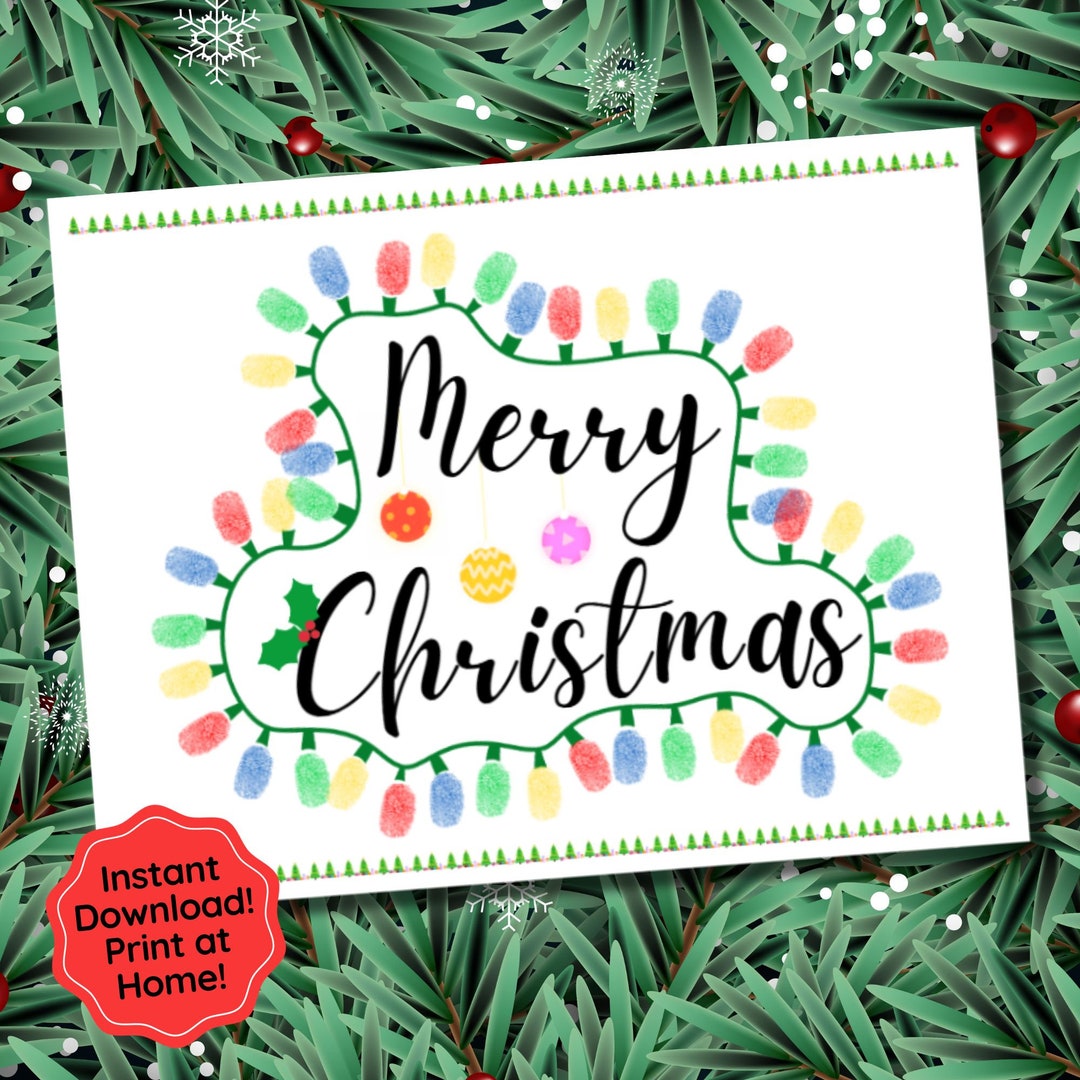 Christmas Fingerprint Art, Merry Christmas Craft for Kids, Daycare ...