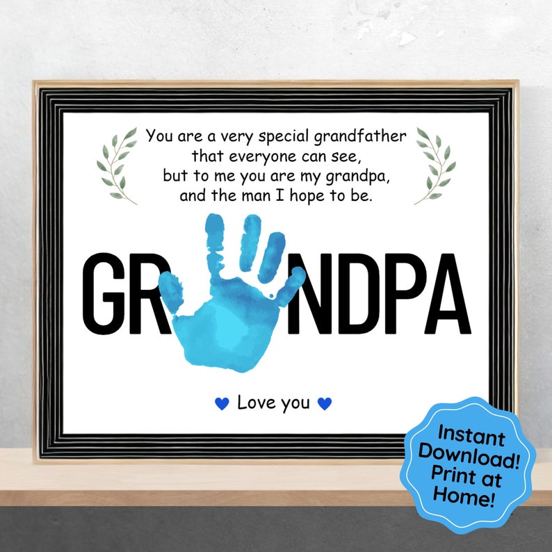 Father's Day Printable for Grandpa From Grandson, Grandpa Handprint ...