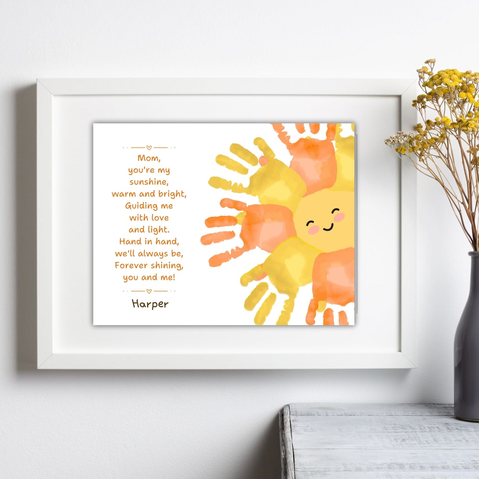 Sunshine Handprint Craft Art for Mom, Mothers Day Craft for Toddler ...