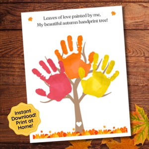 Fall Handprint Tree, Thanksgiving Tree, Autumn Handprint Art, Handprint ...