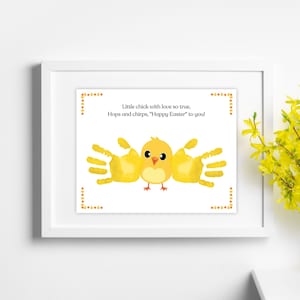 Easter Handprint Art for Kids, Baby Chick Handprint Craft, Preschool ...