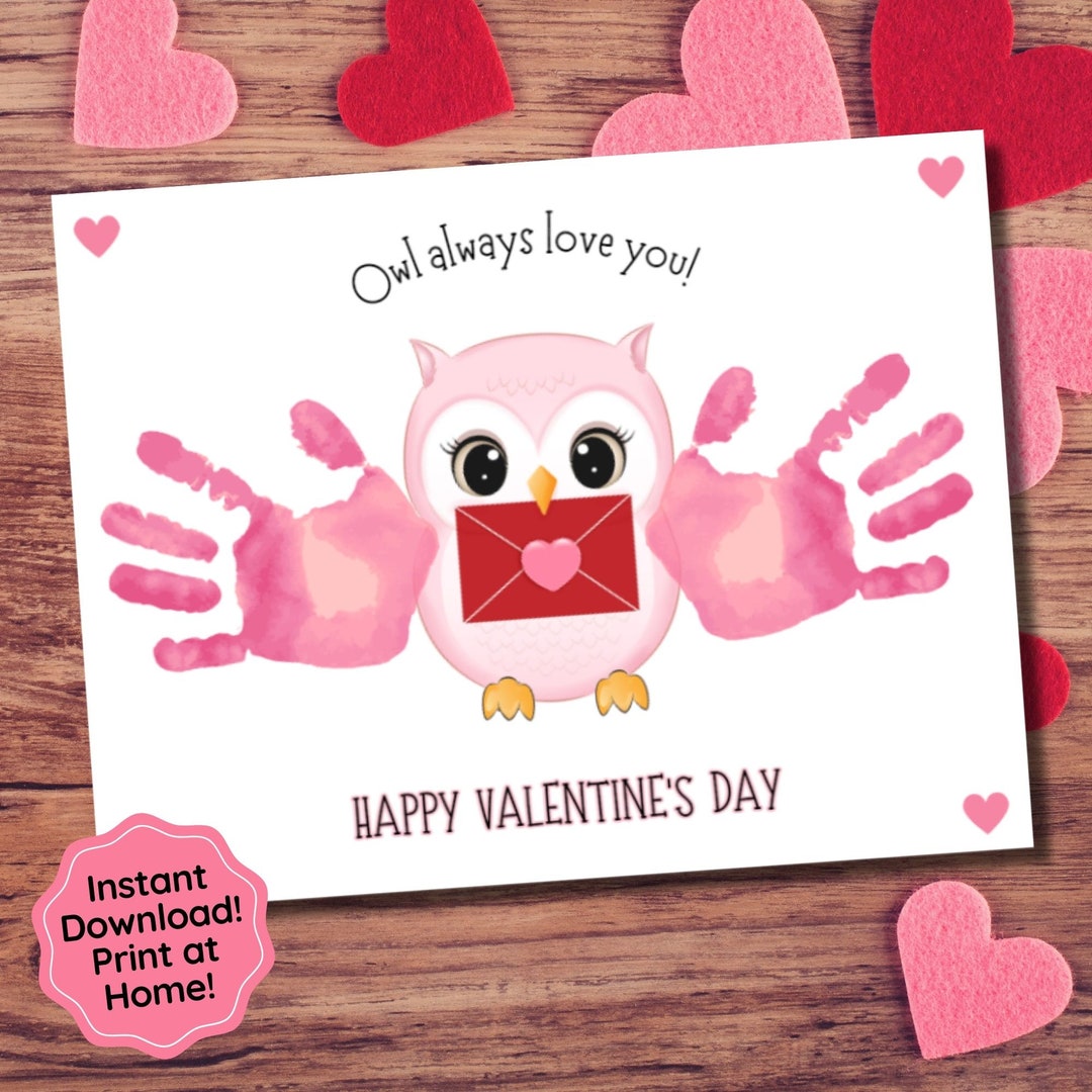 Valentines Day Handprint Art Keepsake, Love Craft, DIY Printable Craft ...