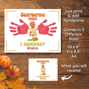 Fall Handprint Art, Fall Handprint Craft for Kids Scarecrow Craft, Fall ...